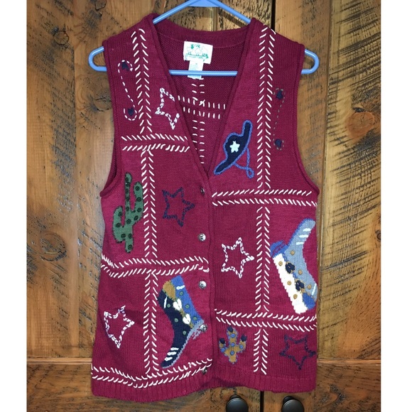 Quacker Factory | Jackets & Coats | Vintage Knitted Western Embroidered ...